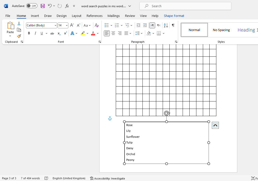 How to Make a Word Search Puzzle in MS Word (Step-by-Step with Pictures ...