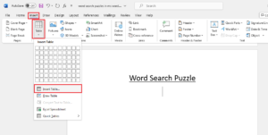How to Make a Word Search Puzzle in MS Word (Step-by-Step with Pictures ...