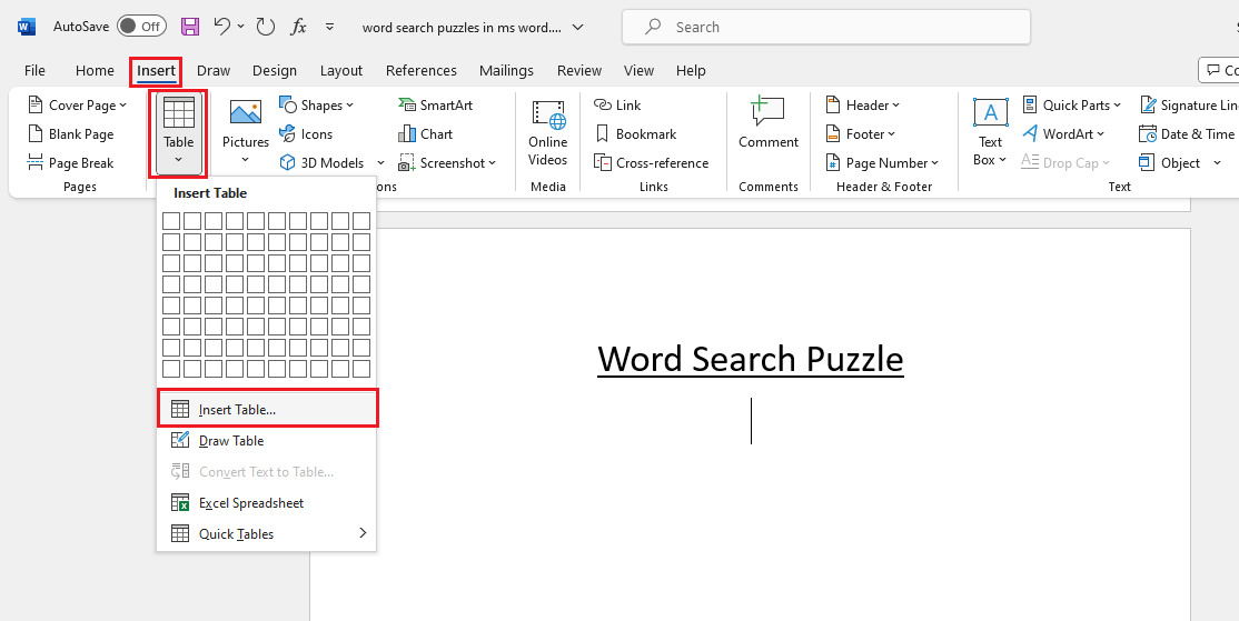 How to Make a Word Search Puzzle in MS Word (Step-by-Step with Pictures ...