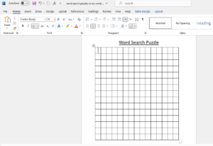How to Make a Word Search Puzzle in MS Word (Step-by-Step with Pictures ...