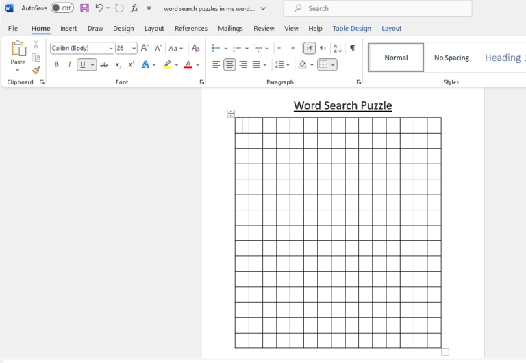 How to Make a Word Search Puzzle in MS Word (Step-by-Step with Pictures ...